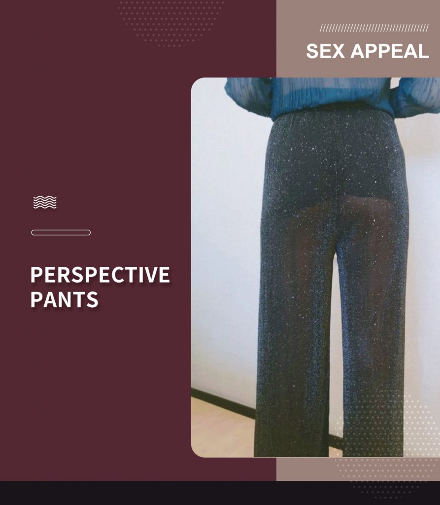 Black Shiny See Through Loose Pants Xflashing